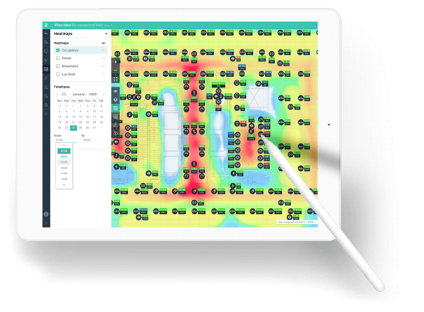 Plan-view_occupancy-heatmap-tablet | zencontrol